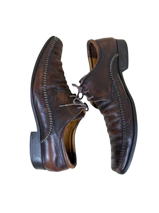 Pilpol | Shoes | Pilpol Derby Shoes Mens 74 Brown Leather Square Toe ...